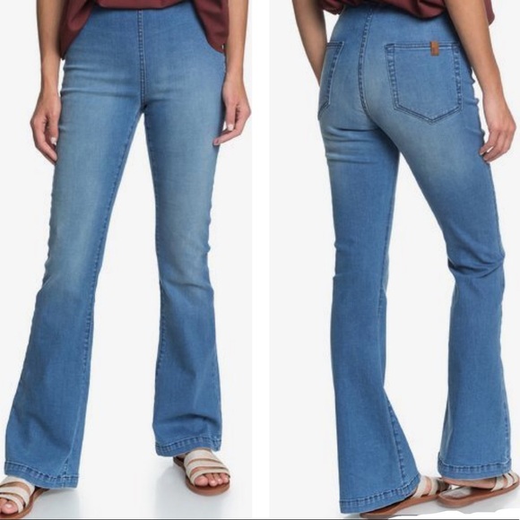Roxy | Jeans | Roxy Bell Bottom Jeans Flares Flat Front Coastal Hippie ...